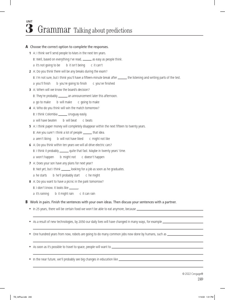 Voices Intermediate Plus Unit 3 Grammar | PDF