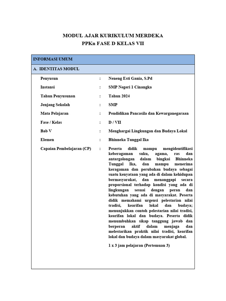 Modul P.P Ajar BAB V Pert 3 Deal | PDF