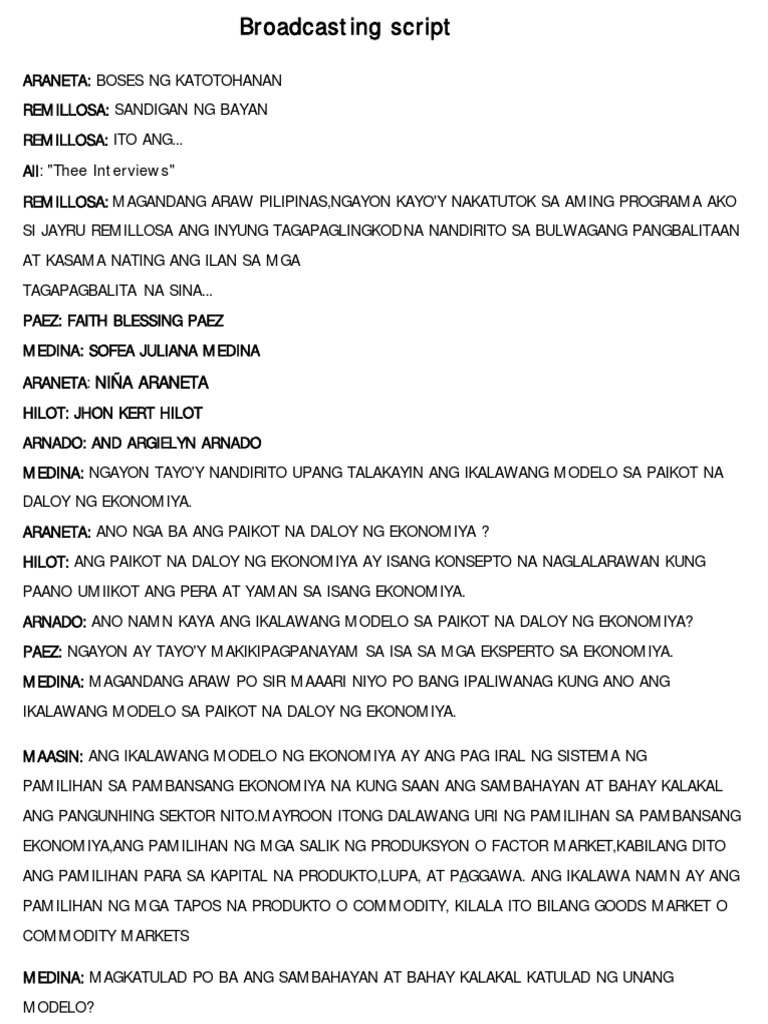 Radio Broadcasting Script | PDF
