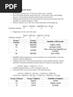 Group 2 Hydroxides & Sulfates Solubility | PDF | Hydroxide | Solubility