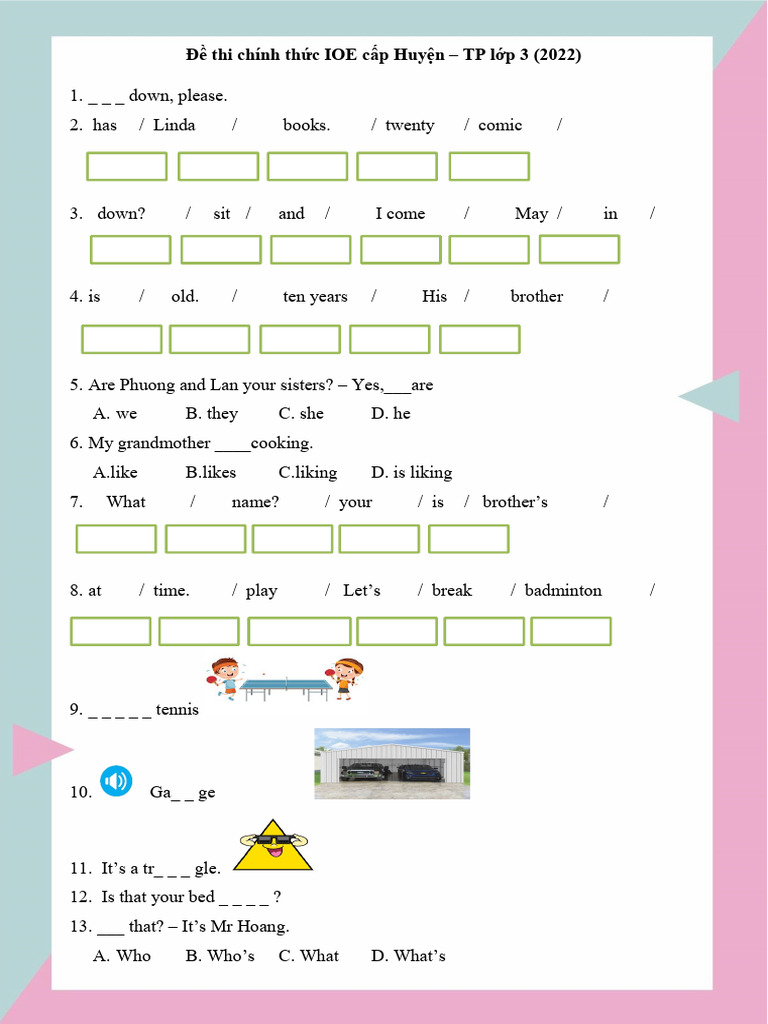 IOE 3 CẤP HUYỆN - TP | PDF
