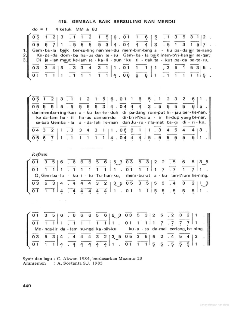 Lagu Gembala Baik Bersuling Nan Merdu | PDF