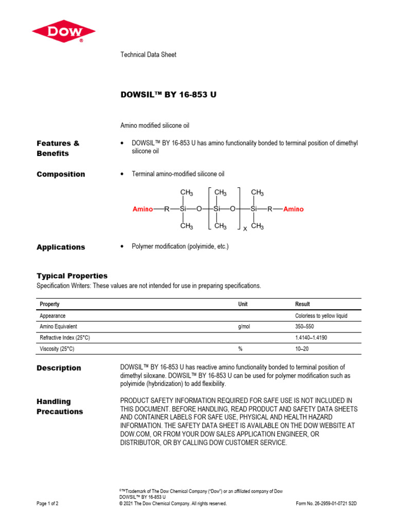 26 2959 01 Dowsil by 16 853 U | PDF
