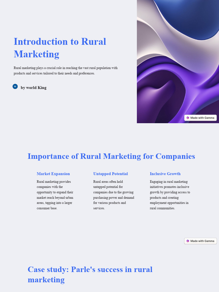 Introduction To Rural Marketing | PDF | Marketing | Brand
