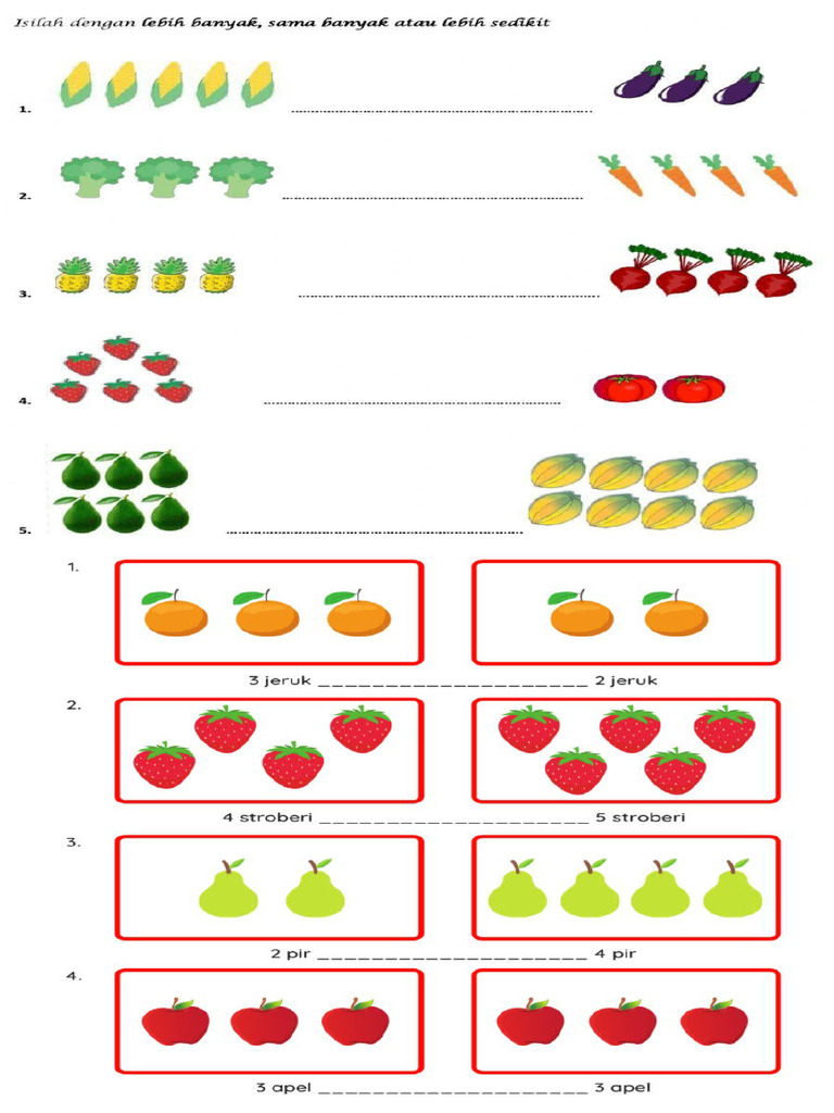 Worksheet Matematika Perbandingan Ukuran | PDF