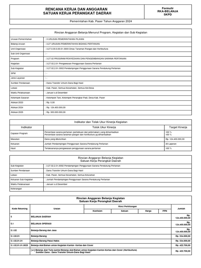 Sistem Informasi Pemerintahan Daerah - Cetak RKA Rincian Belanja 3.27.02.2.01.0002 Pendampingan ...