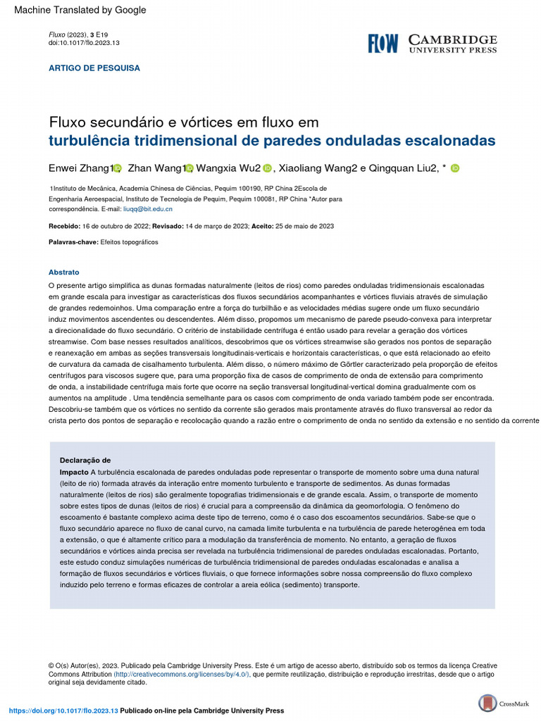 Secondary Flow and Streamwise Vortices in Three Dimensional Staggered ...
