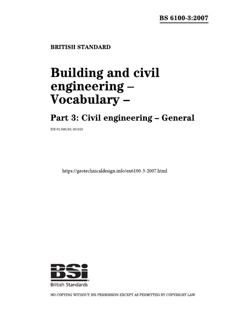 Civil Engineering Vocabulary 1 | PDF