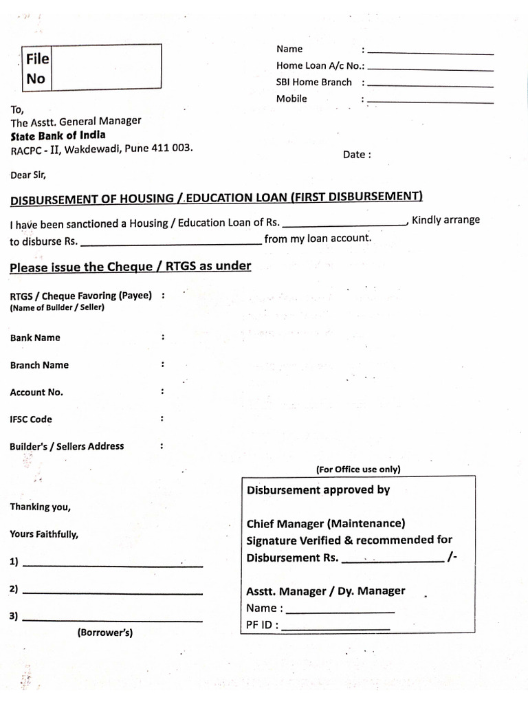 Disbursement Form | PDF