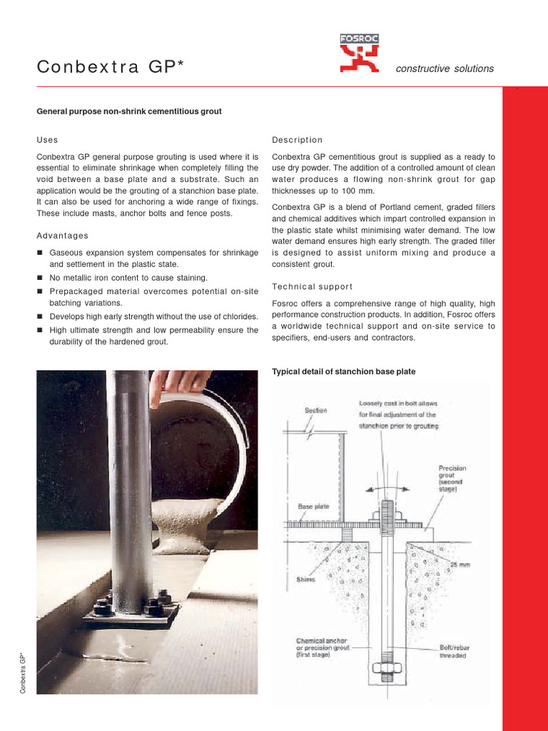 Conbextra GP | PDF | Concrete | Cement