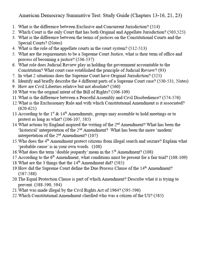 American Democracy Study Guide | PDF