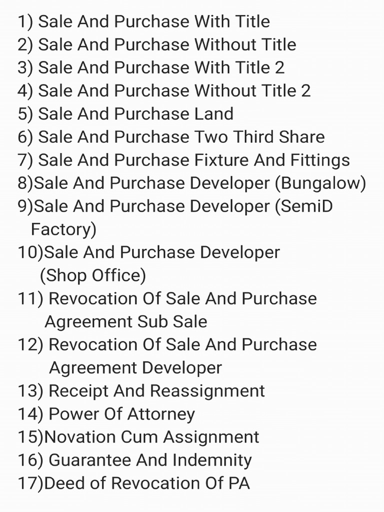 List of Agreement | PDF