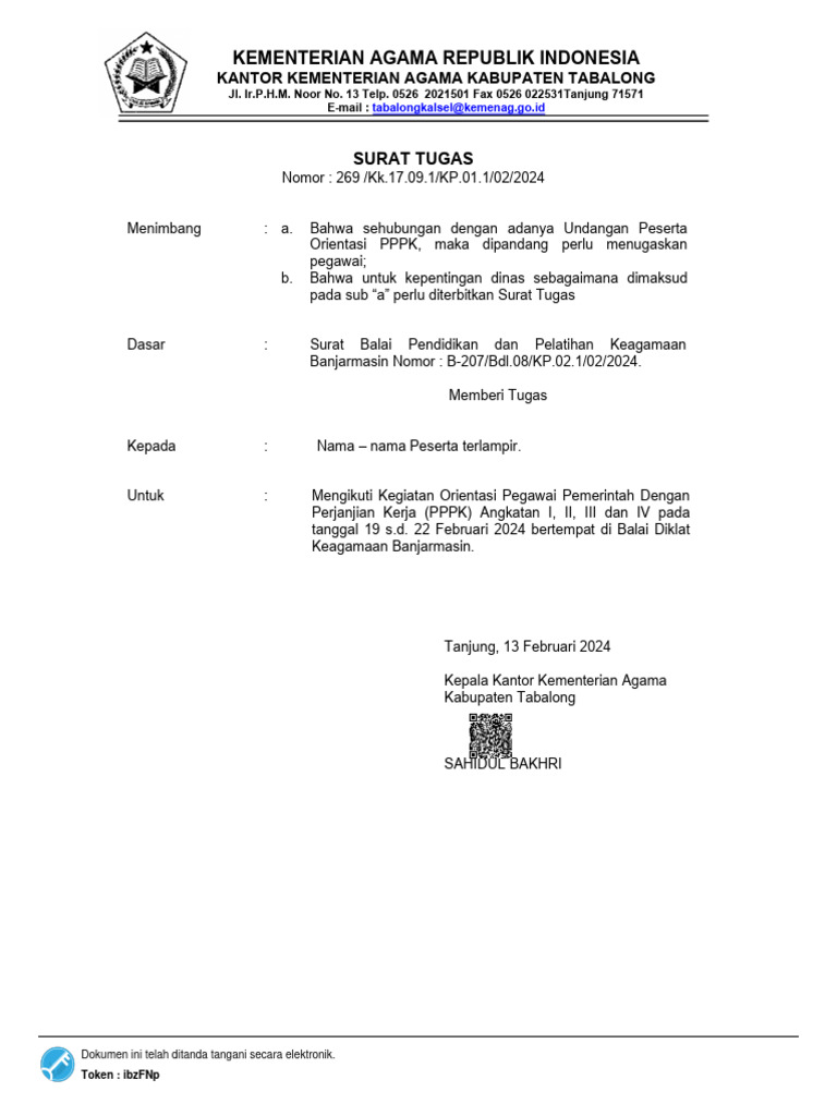 ST Orientasi PPPK 2024 Ibzfnp | PDF