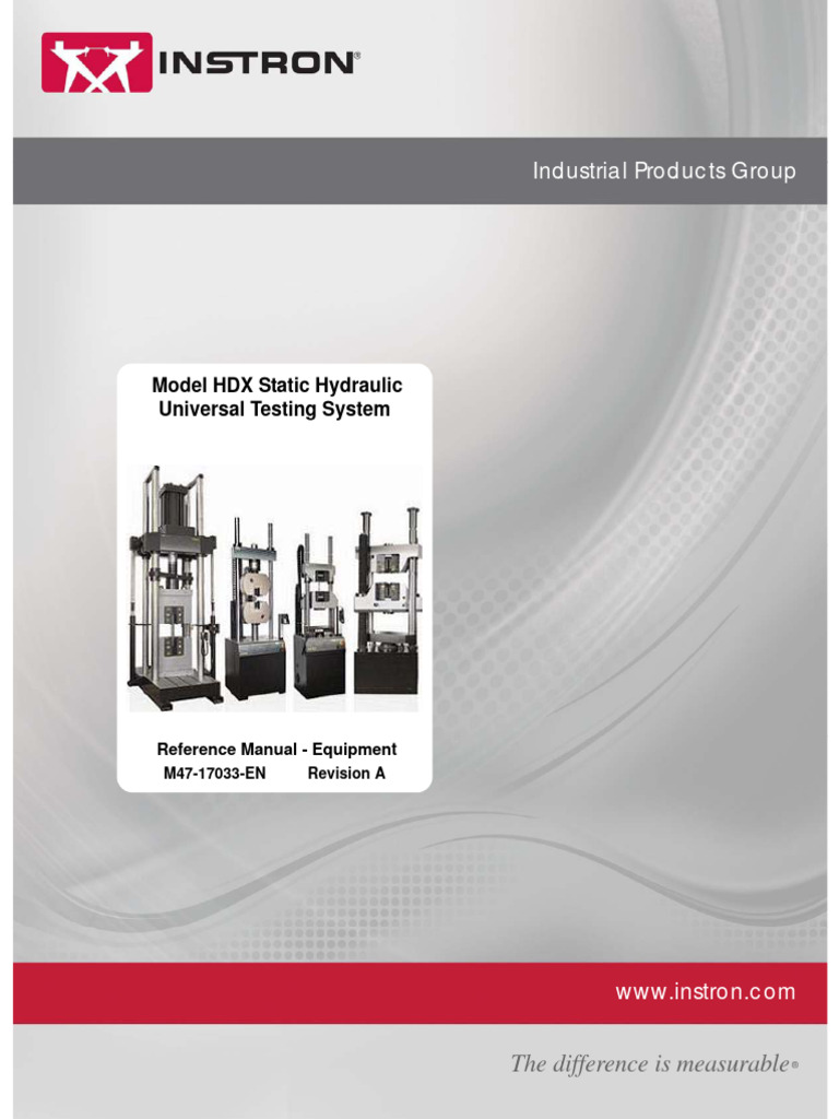 HDX Static Hydraulic Universal Testing System Reference Manual | PDF ...