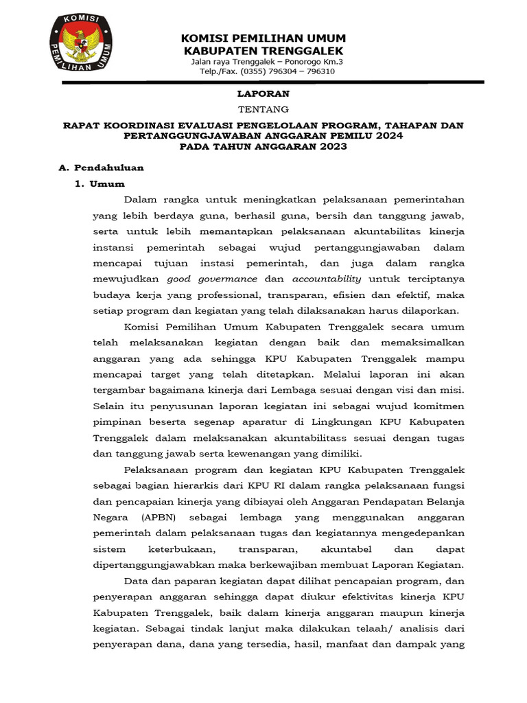 Contoh Laporan Kegiatan | PDF