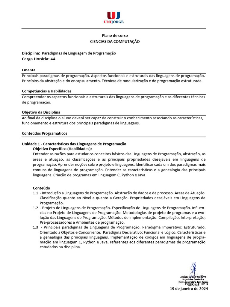 Paradigmas de Linguagem de Programa Ço | PDF | Linguagem de programação ...