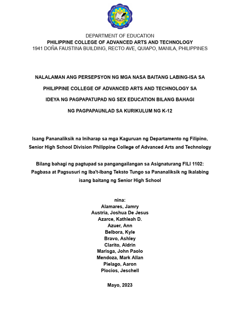 Concept Paper Example | PDF