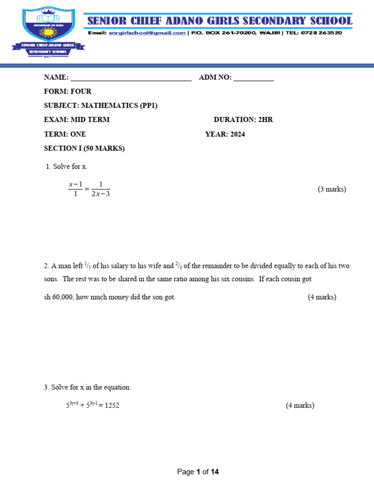 Mathematics P1 | PDF