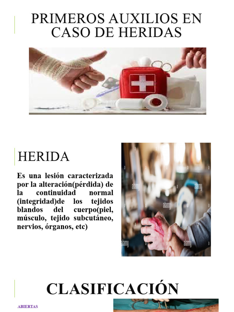 Heridas Primeros Auxilios 2024-1 | PDF | Herida | Primeros auxilios