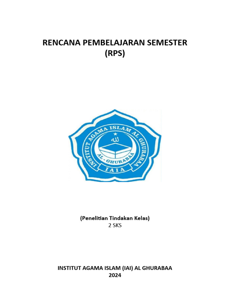 RPS Penelitian Tindakan Kelas 2024 | PDF