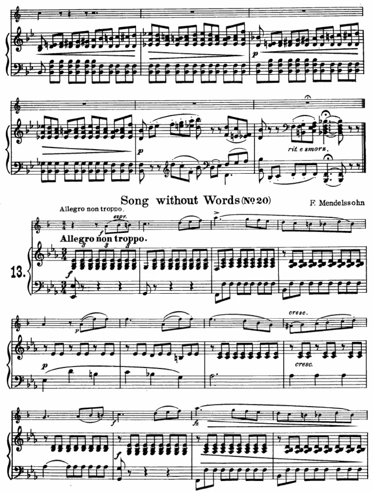 F.Mendelssohn-Song Without Words - All | PDF