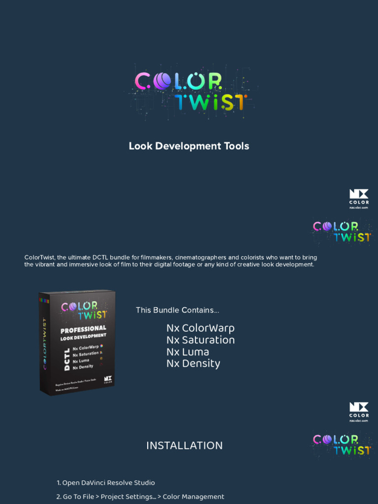 ColorShift HueShift and Density DCTL Tools Davinci Resolve | PDF