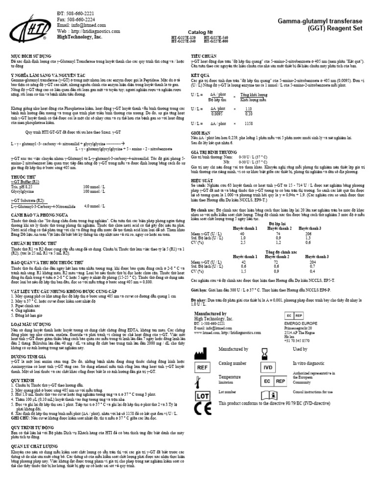 Gamma-Glutamyl Transferase (GGT) - (PDF - Io) - TV | PDF