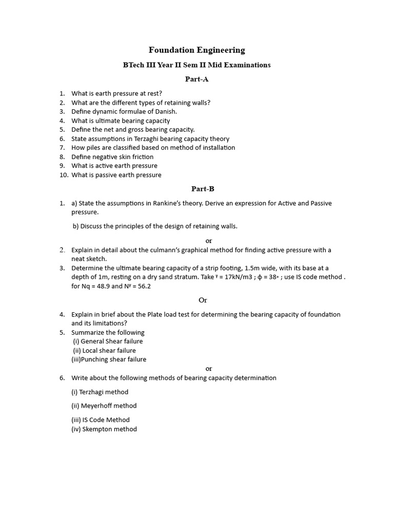 Key Questions in Foundation Engineering | PDF | Deep Foundation | Mechanics