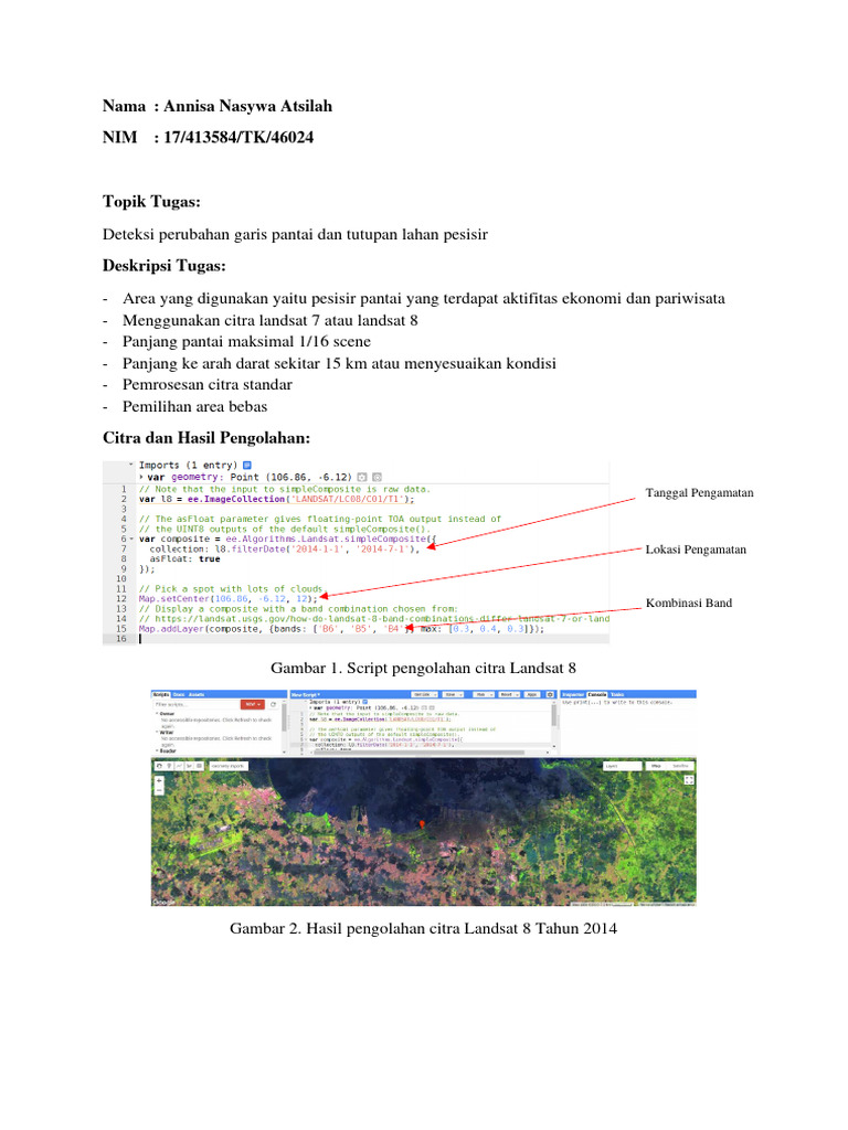 Deteksi Perubahan Garis Pantai Dan Tutupan Lahan Pesisir Menggunakan GEE | PDF | Sains & Matematika