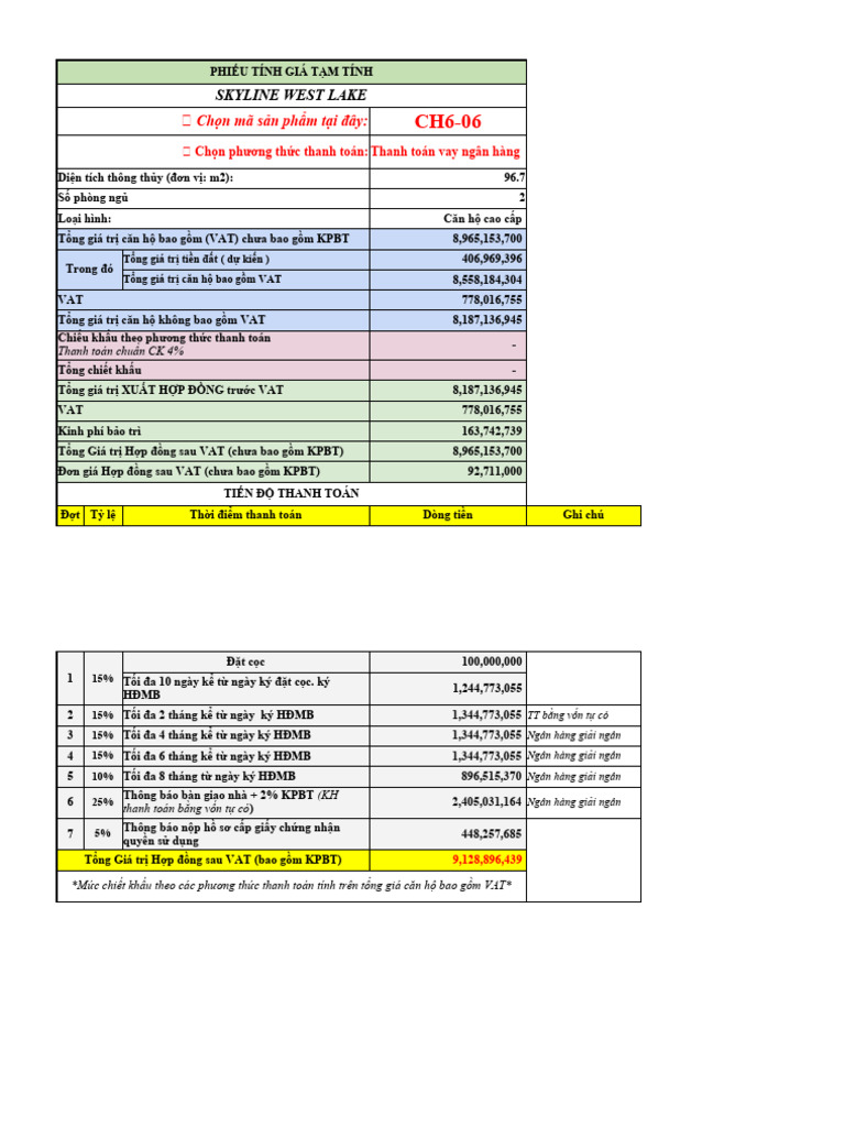 PTG Skyline West Lake T M Tính Áp D NG T 16 - 12 - 2023 | PDF