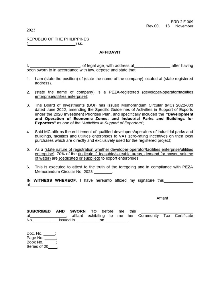 Erd.2.f.009 Notarized Undertaking | PDF