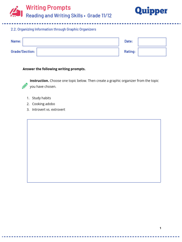 ME EngRW 11 Q3 0202 - WorkSheet - Organizing Information Through ...
