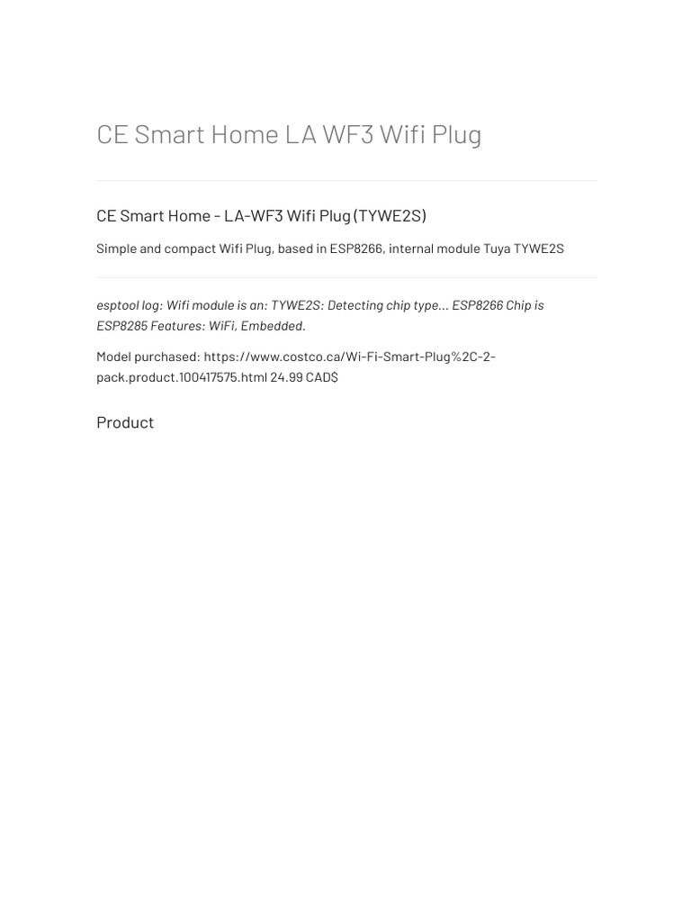 CE Smart Home LA WF3 Wifi Plug Guide | PDF | Computers
