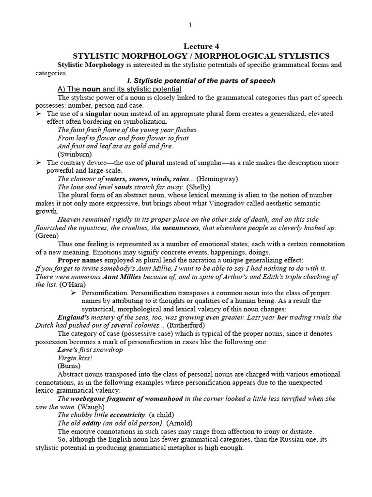 Stylistics | PDF | Part Of Speech | Noun