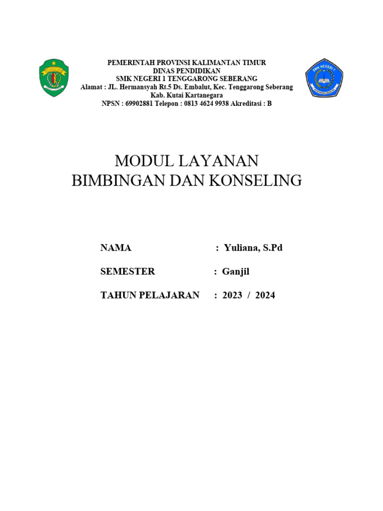 Modul Bimbingan Dan Konseling | PDF | Karier & Perkembangan