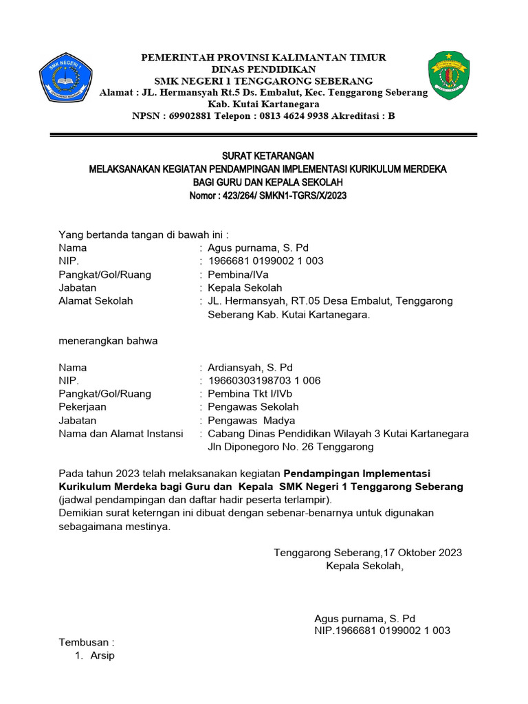 Surket Pendampingan 2023 | PDF