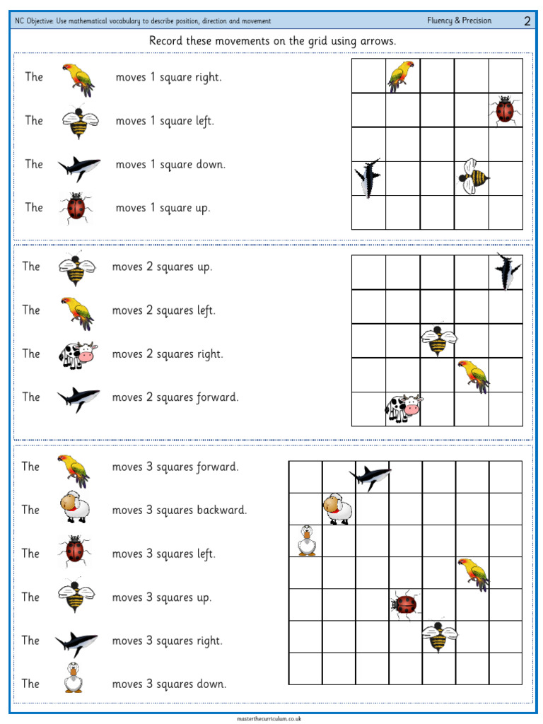 Use Mathematical Vocabulary To Describe Position Direction and Movement ...