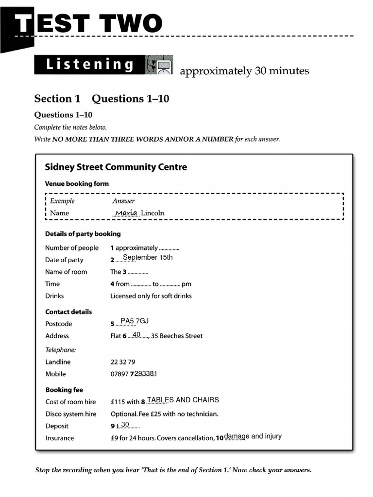 IELTS Test Builder 2 - Test 2 | PDF