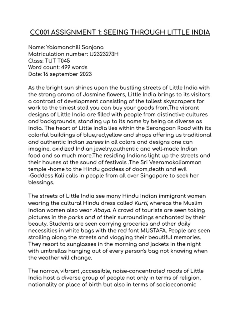 Cc001 Assignment 1 Sanjana - t045 | PDF