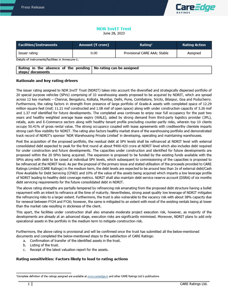 NDRInvit - CARE Edge | PDF | Business | Finance & Money Management