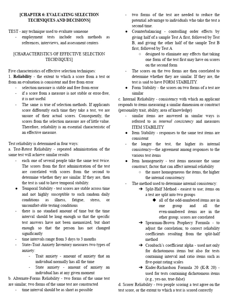 Effective Selection Techniques | PDF | Performance Appraisal | Validity (Statistics)