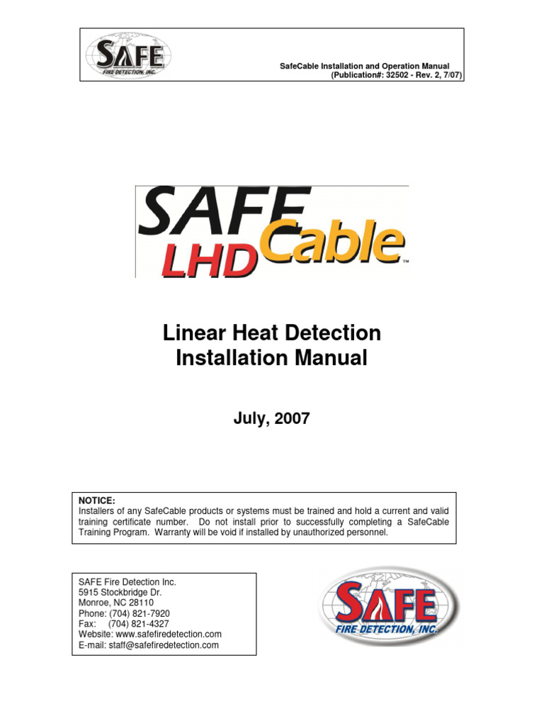 SC - SafeCable Installation Manual | PDF | Electrical Connector | Fire ...