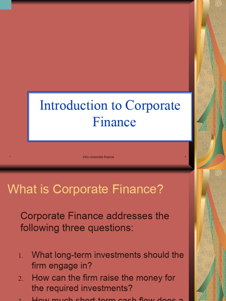 Introduction to Corporate Finance Basics | PDF | Equity (Finance) | Stocks
