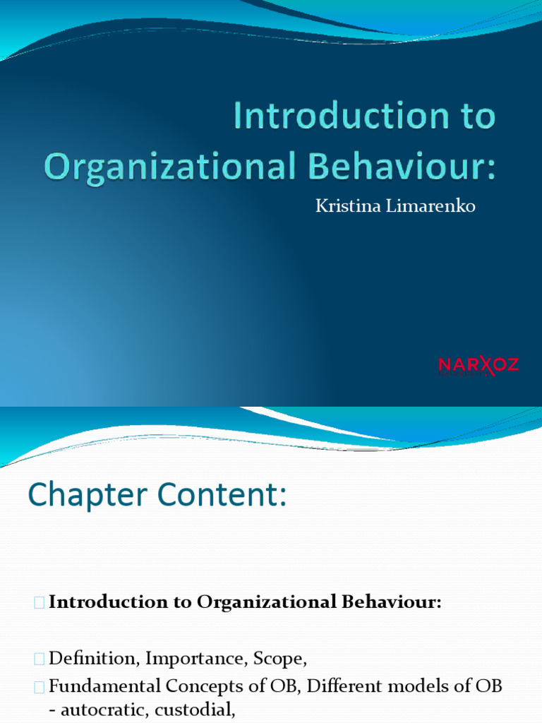 Org Behavior Intro | PDF | Organizational Behavior | Employment