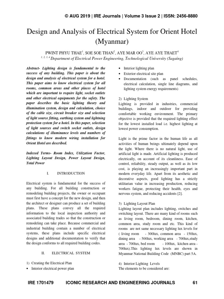 Design and Analysis of Electrical System | PDF | Lighting | Electrical ...