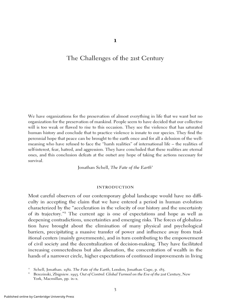 The Challenges of The 21st Century | PDF | Climate Change | Economic Growth