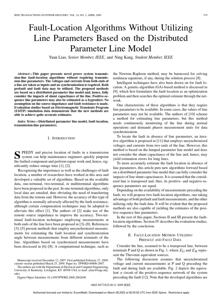 Fault Location Algorithms Without Utilizing Line Parameters Based On The Distributed Parameter 