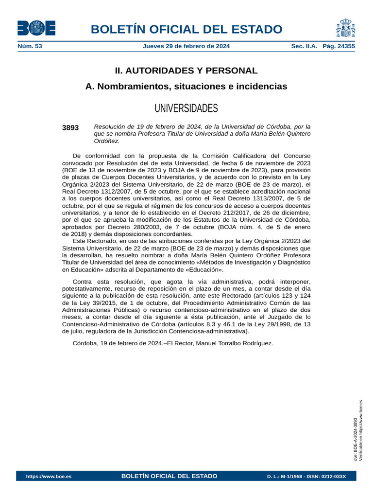 Boe A 2024 3893 | PDF | Gobierno | Gobernancia