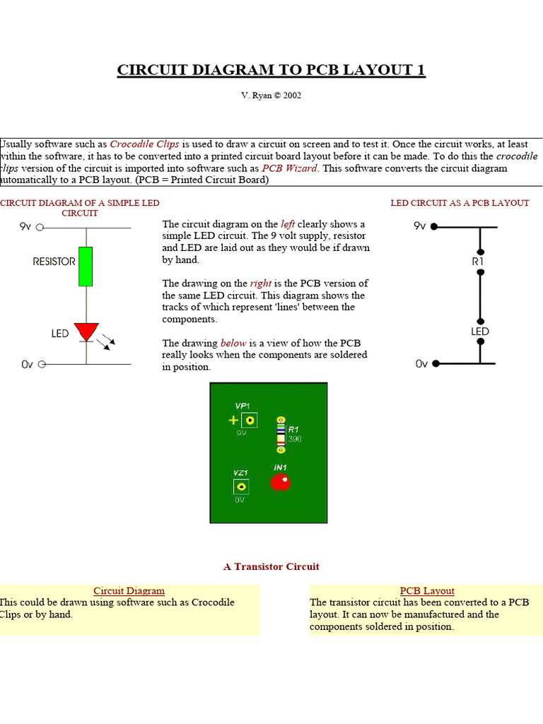 Circuit Diagram To PCB Layout 1 | PDF | Printed Circuit Board ...