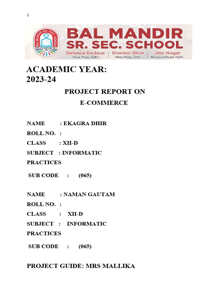 Ip Project (Ekagra & Naman) | PDF | Input/Output | Computing